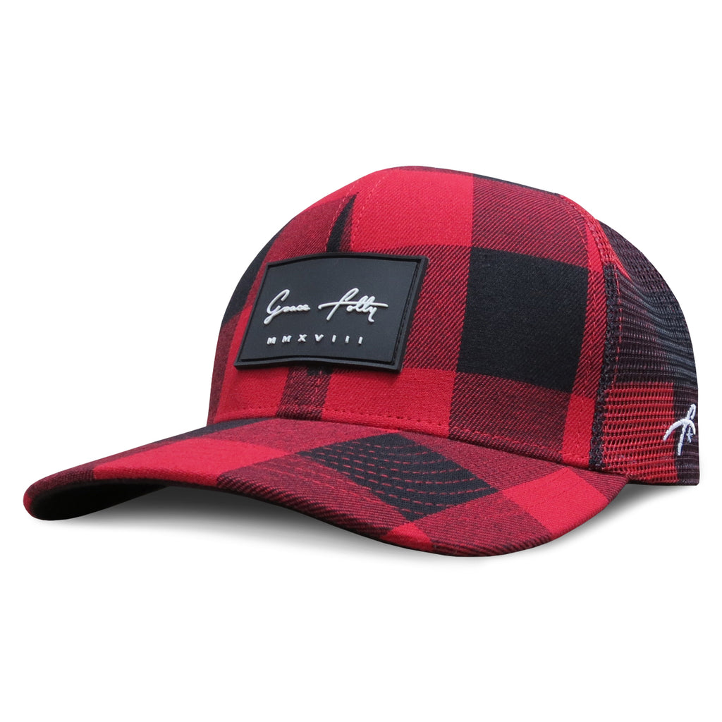 6 Panel Trucker - Red Plaid – Grace Folly