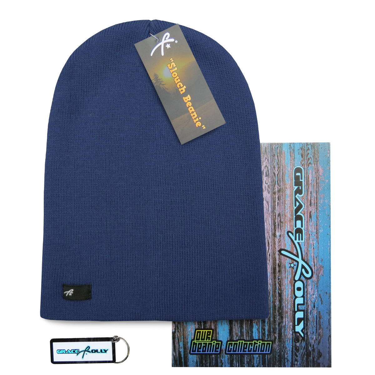 Slouch Beanie - Navy Blue – Grace Folly